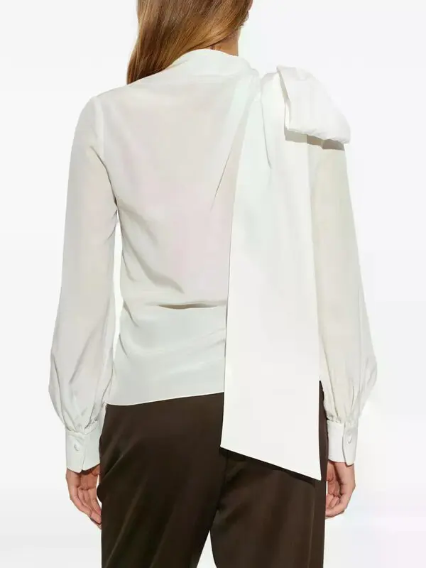 Alexander McQueen Bow-detail Silk Shirt - White