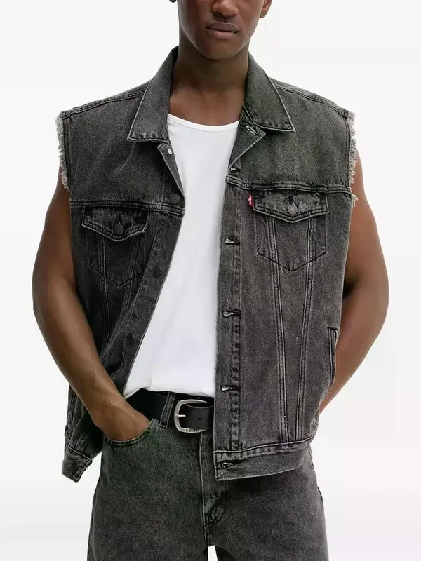 LEVI'S Frayed-edge Denim Vest
