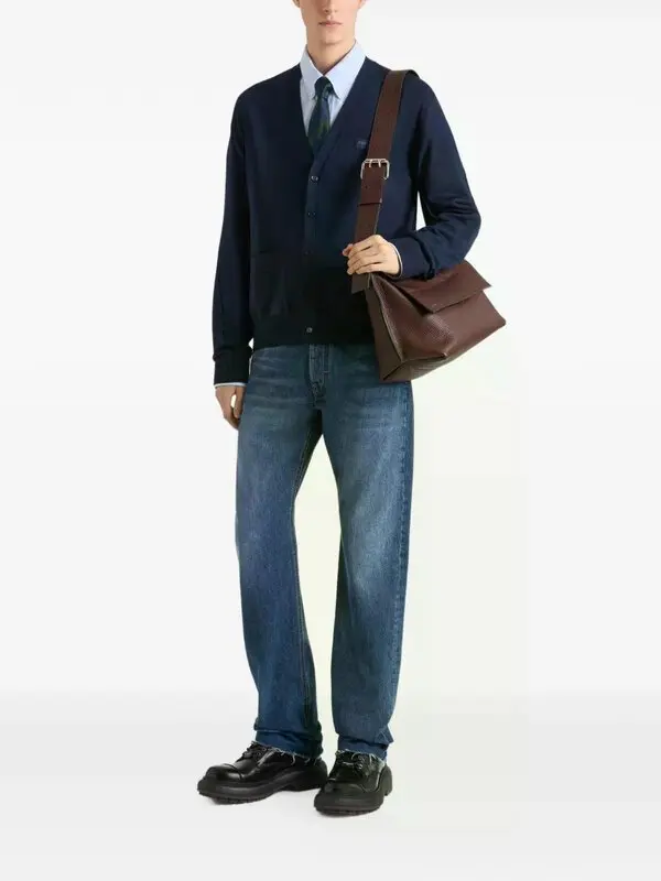 Givenchy Couture Seam Logo-patch V-neck Cardigan