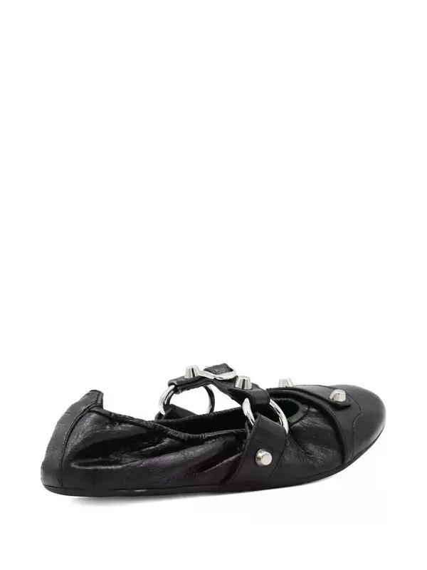Balenciaga Le City Buckle-embellished Leather Flats - Black
