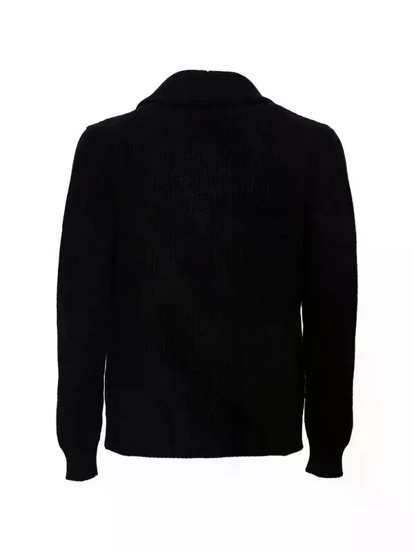 FILIPPO DE LAURENTIIS Ribbed-knit Shawl-collar Cardigan