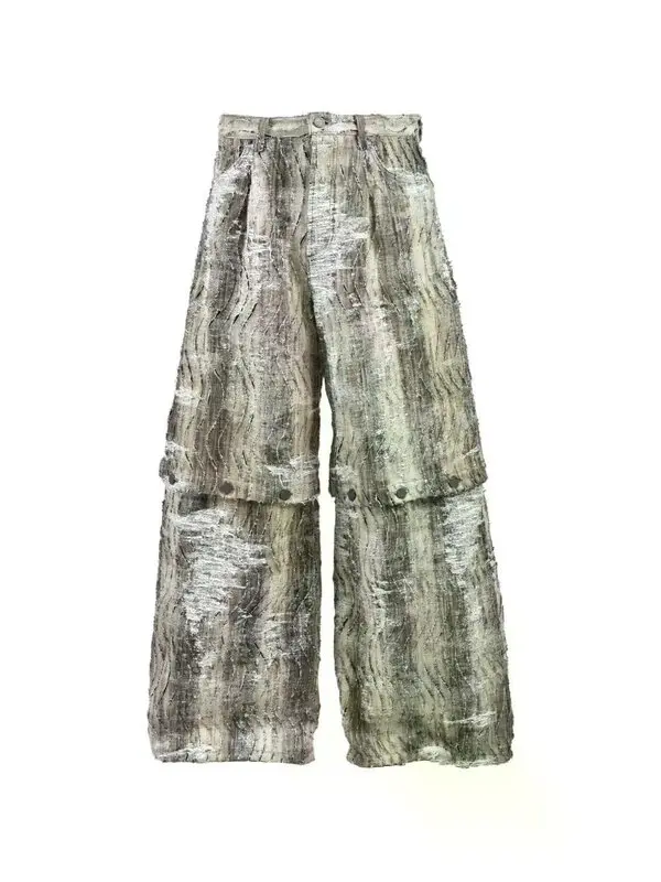 TAAKK Abstract-pattern Jacquard Jeans