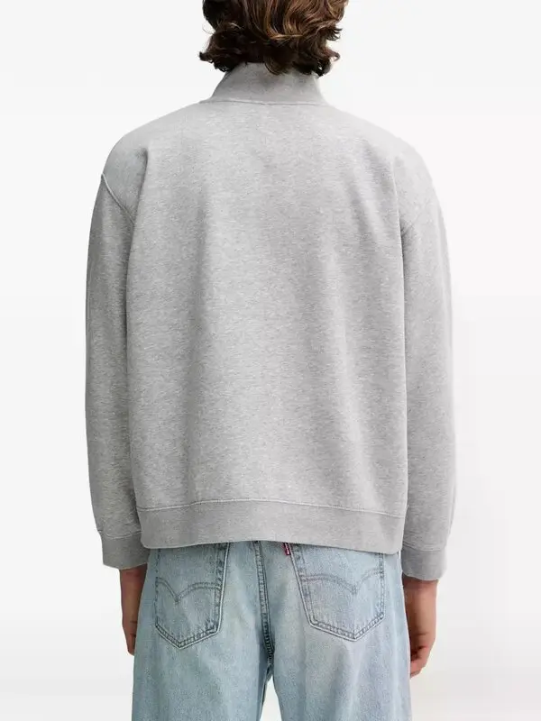 LEVI'S Quarter-zip Logo-patch Sweatshirt - Grey