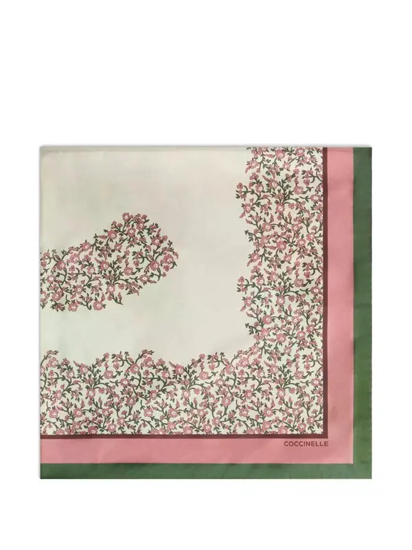 COCCINELLE C-me Floral-print Square Scarf - Neutrals