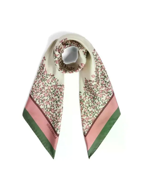 COCCINELLE C-me Floral-print Square Scarf - Neutrals