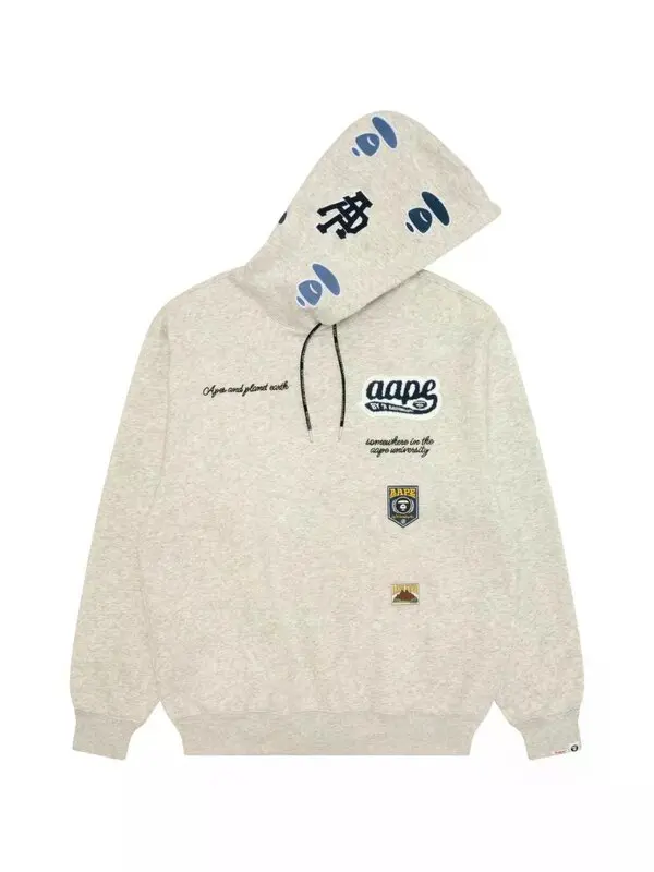 AAPE BY *A BATHING APE Aapeunvs Logo-patch Drawstring Hoodie - Grey