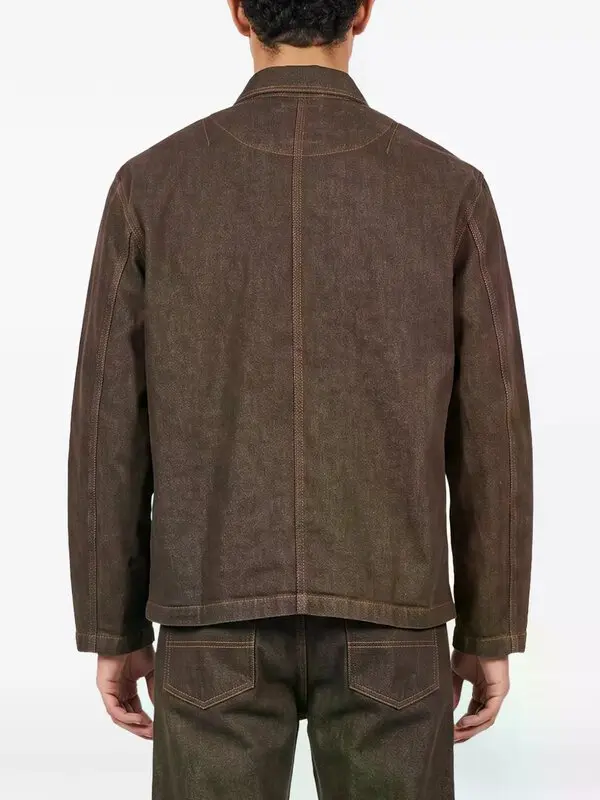 You Must Create Construction Contrast-stitch Denim Jacket