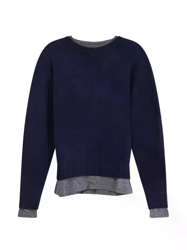 TONYWACK Layered-effect Ribbed-trim Sweater