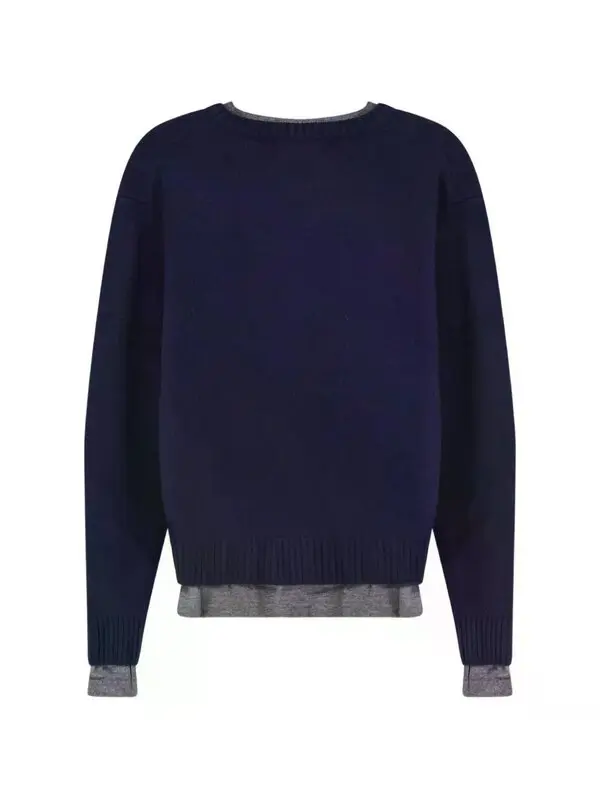 TONYWACK Layered-effect Ribbed-trim Sweater