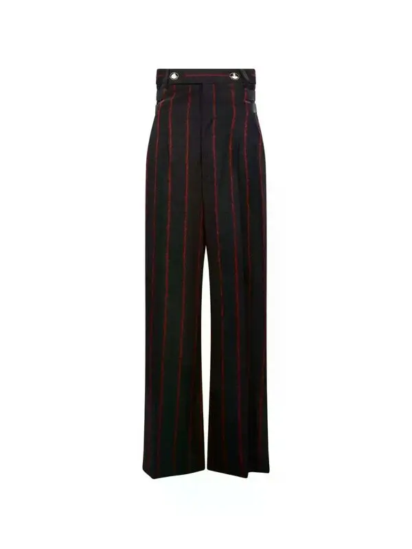VIVIENNE WESTWOOD Waisted Lauren Pinstriped Trousers - Grey