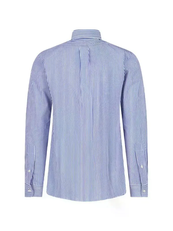 Polo Ralph Lauren Striped Embroidered-logo Shirt - Blue