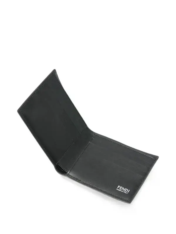 Fendi Ff Logo Leather Bi-fold Wallet