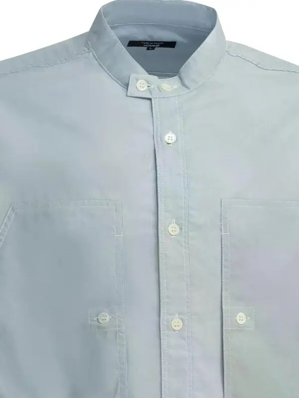 Comme Des Garçons Patch-pocket Band-collar Shirt