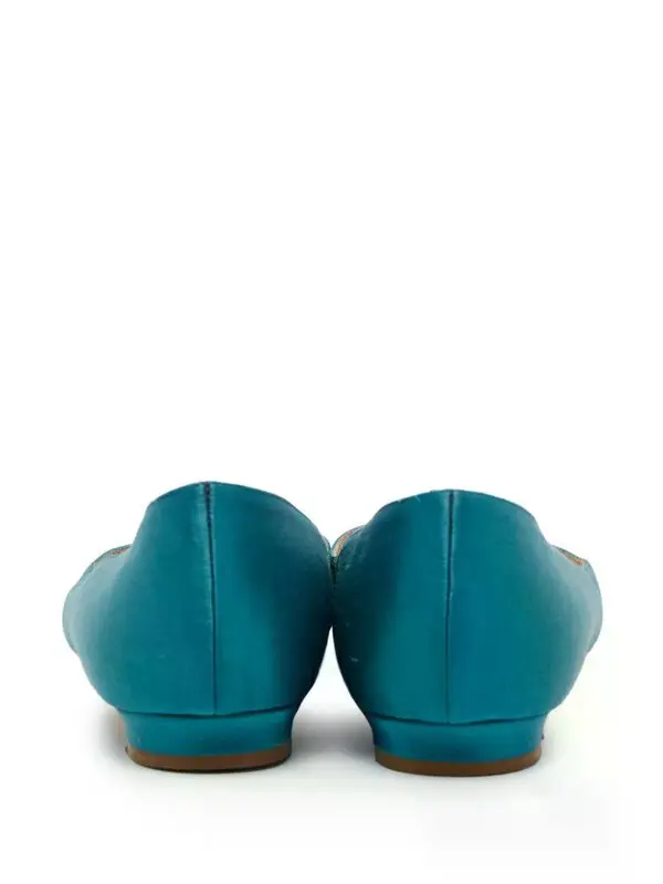 Manolo Blahnik Hangisi Crystal-embellished Ballet Flats - Blue