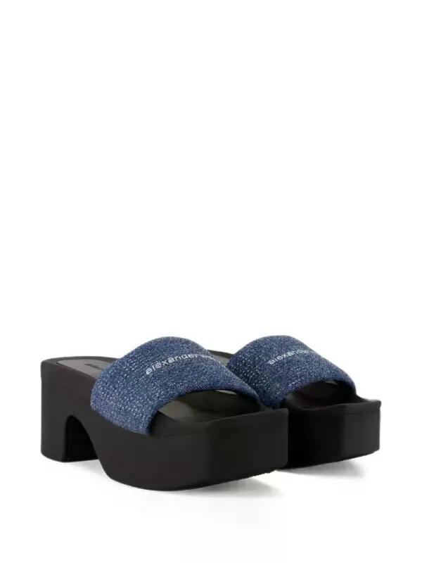 Alexander Wang Denim Hotfix Platform Sandals