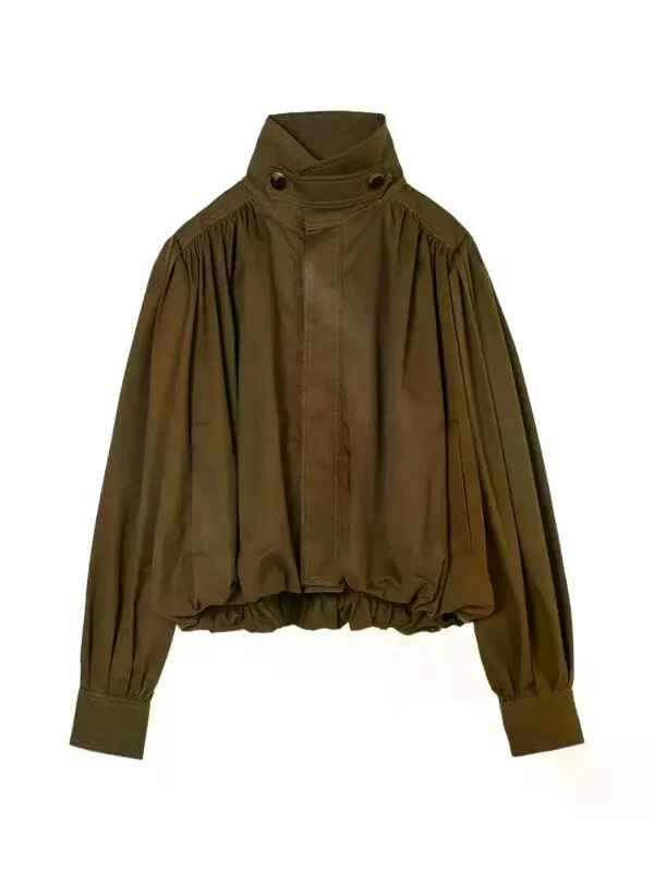PSOPHIA Balloon-sleeve Bomber Jacket - Green