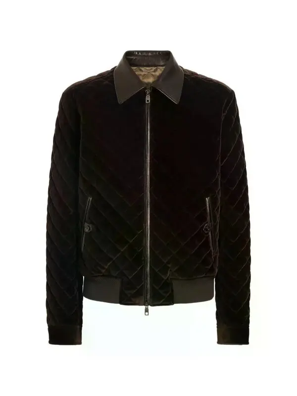 Dolce & Gabbana Quilted Velvet Bomber Jacket