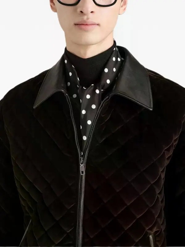Dolce & Gabbana Quilted Velvet Bomber Jacket
