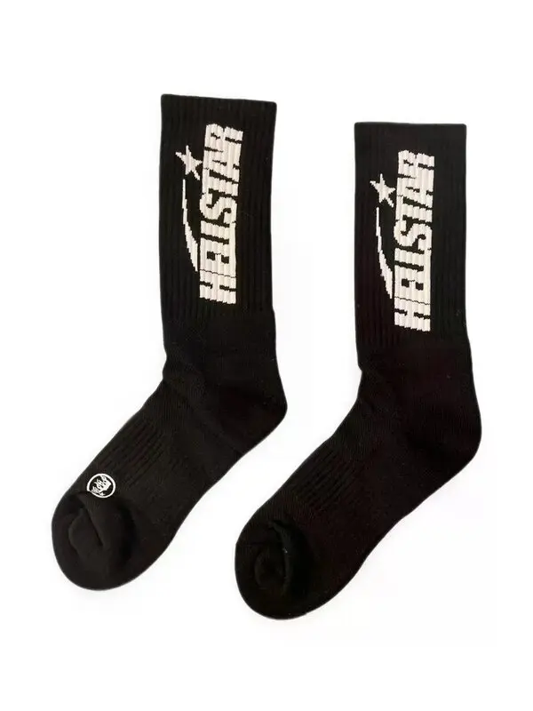 HELLSTAR Logo-intarsia Ribbed-knit Socks