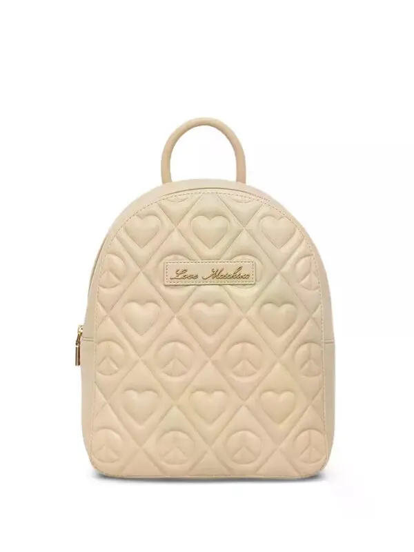 Moschino Heart-quilted Backpack - Neutrals