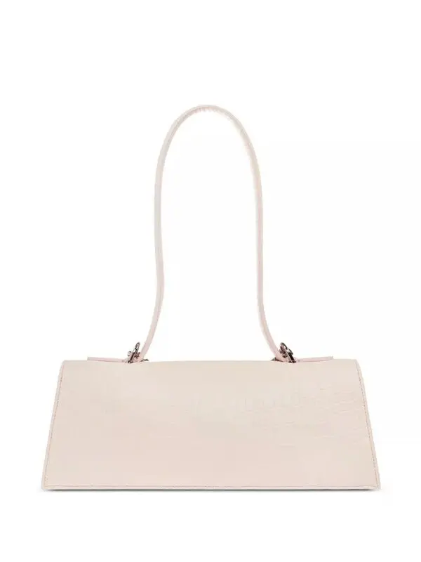 Alexander McQueen Jewelled Crocodile Effect Shoulder Bag - Pink