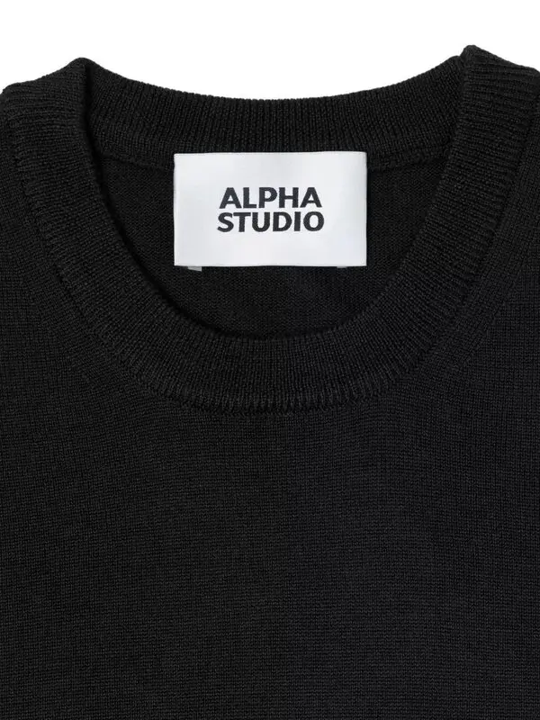 Alpha Studio Crew-neck Wool Sweater