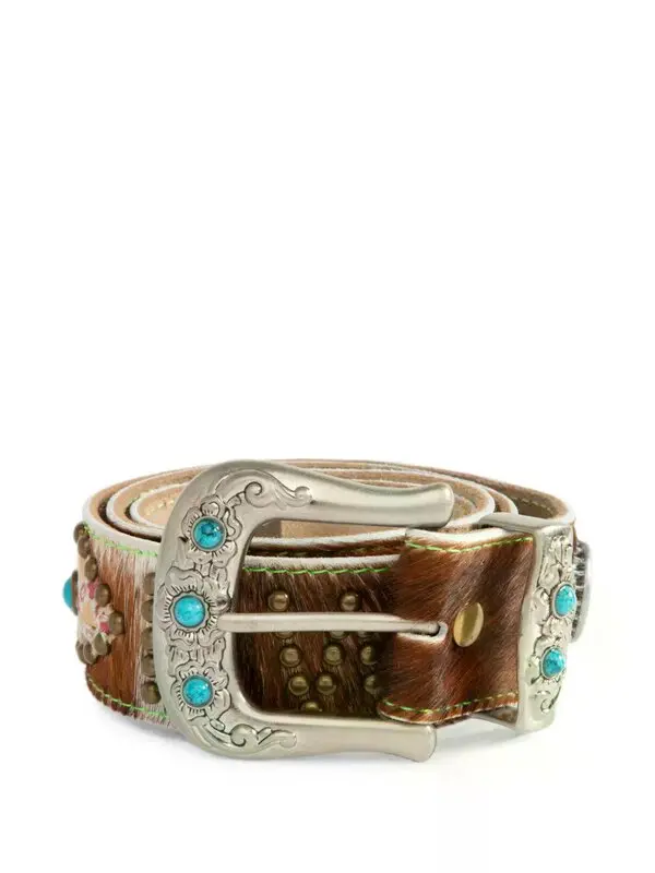 BETTER WITH AGE Embellished Pony-hair Belt