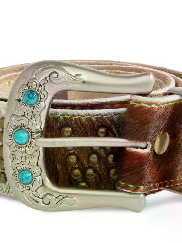 BETTER WITH AGE Embellished Pony-hair Belt