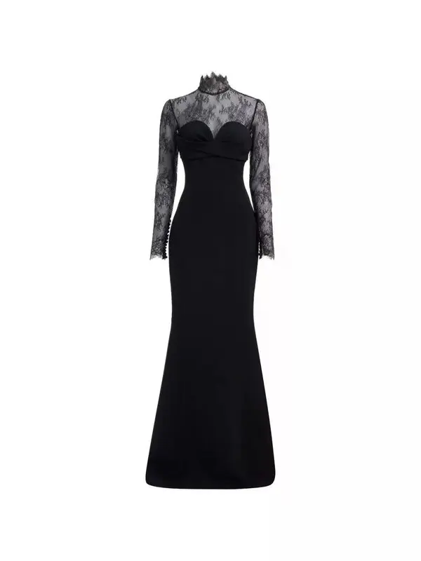 Elie Saab Lace-panelled Maxi Dress
