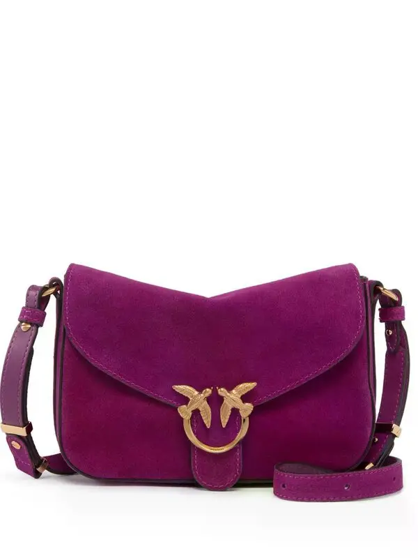 Pinko Love Birds Suede Shoulder Bag - Purple