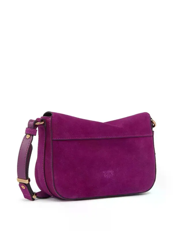 Pinko Love Birds Suede Shoulder Bag - Purple