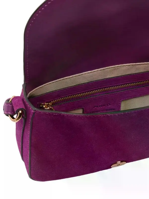 Pinko Love Birds Suede Shoulder Bag - Purple