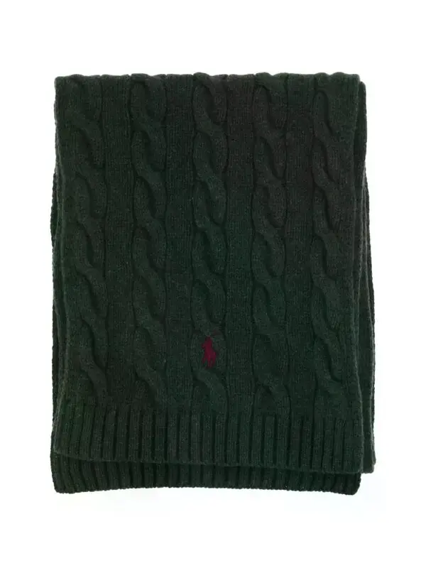 Polo Ralph Lauren Cable-knit Wool-cashmere Scarf - Green