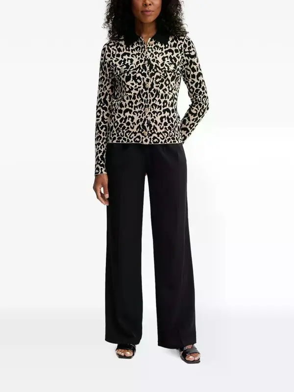 MORGAN Leopard-print Button-up Cardigan