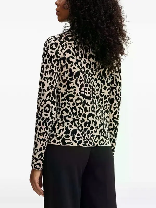 MORGAN Leopard-print Button-up Cardigan