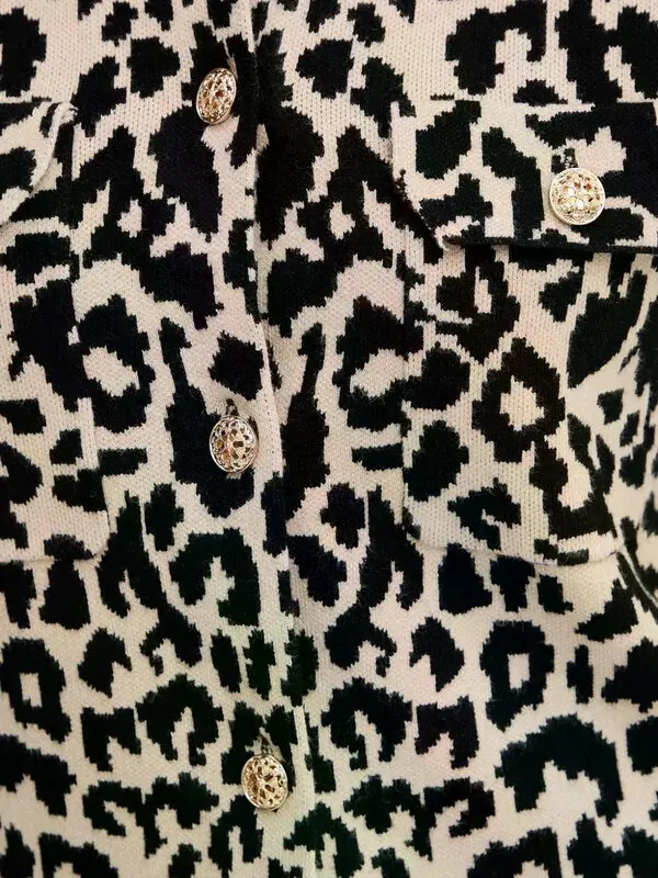 MORGAN Leopard-print Button-up Cardigan