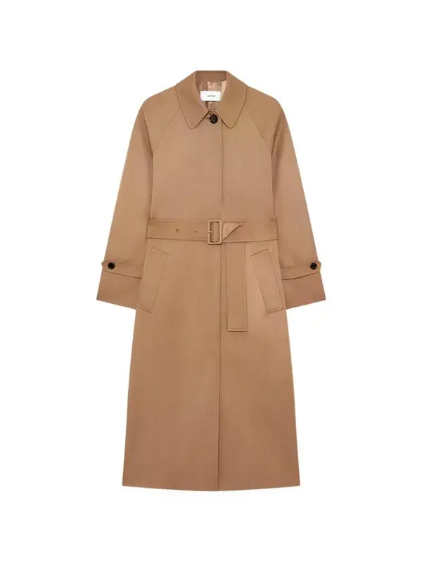 LARDINI Belted Wool Trench Coat