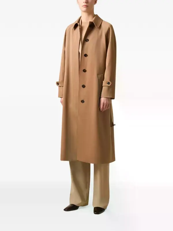 LARDINI Belted Wool Trench Coat