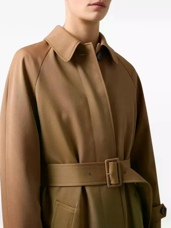 LARDINI Belted Wool Trench Coat