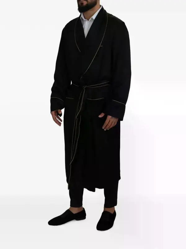 Dolce & Gabbana Piped Silk Robe