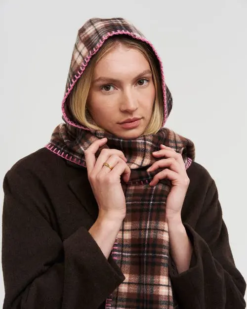 FABLE ENGLAND Check Hooded Scarf