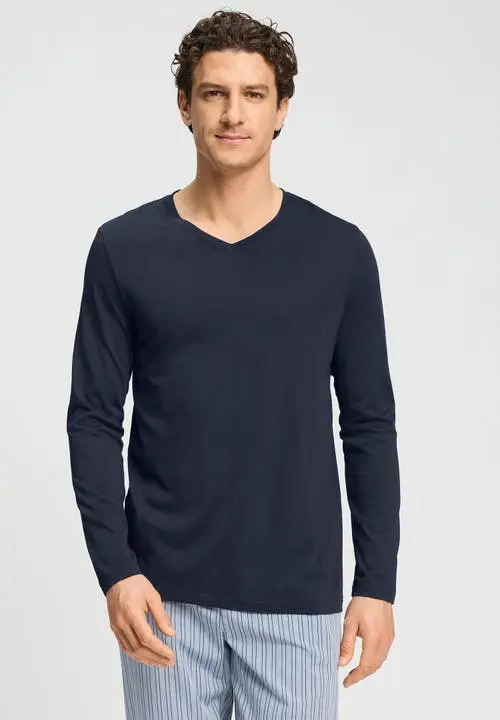 Hanro Night & Day Cotton And Tencel V-neck Top