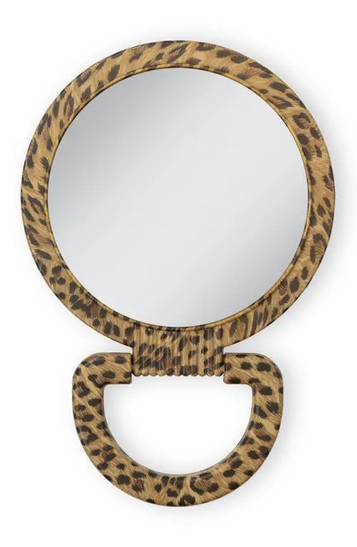 ZADRO Dual-sided Hanging Handheld Mirror In Soft-touch - Leopard Print