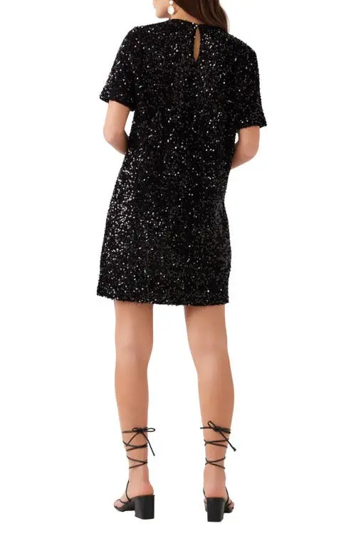 Karen Kane Velvet Sequin Shift Minidress