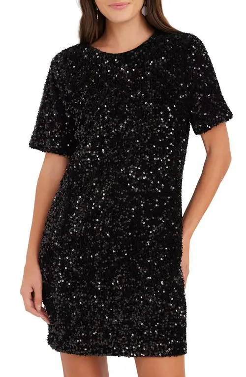 Karen Kane Velvet Sequin Shift Minidress