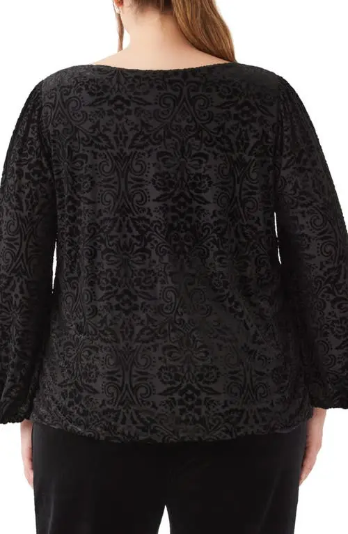 Karen Kane Velvet Burnout Boat Neck Top