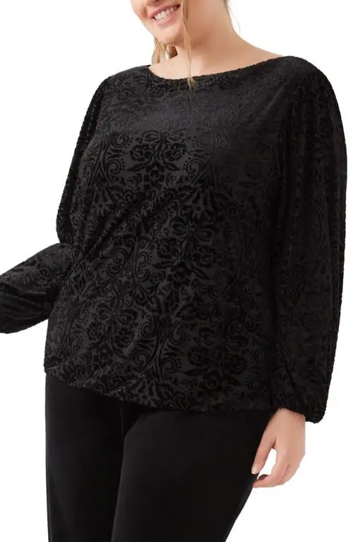 Karen Kane Velvet Burnout Boat Neck Top