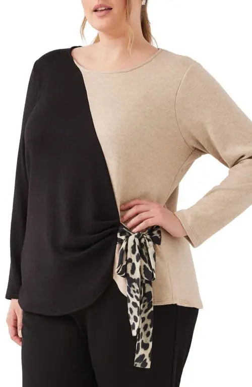 Karen Kane Colorblock Satin Bow Top