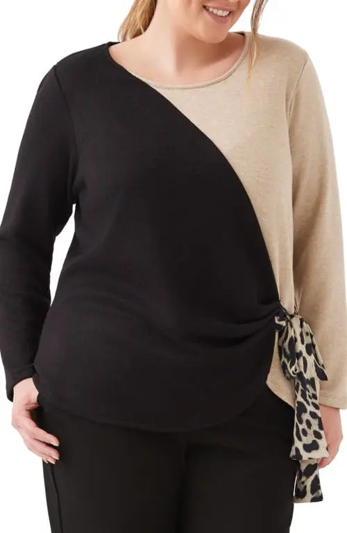 Karen Kane Colorblock Satin Bow Top