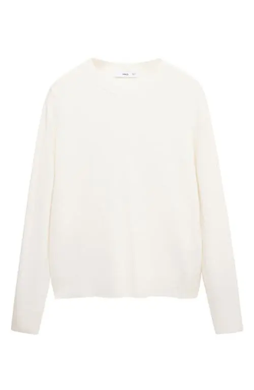 Mango Cashmere Round Neck Sweater - Ecru